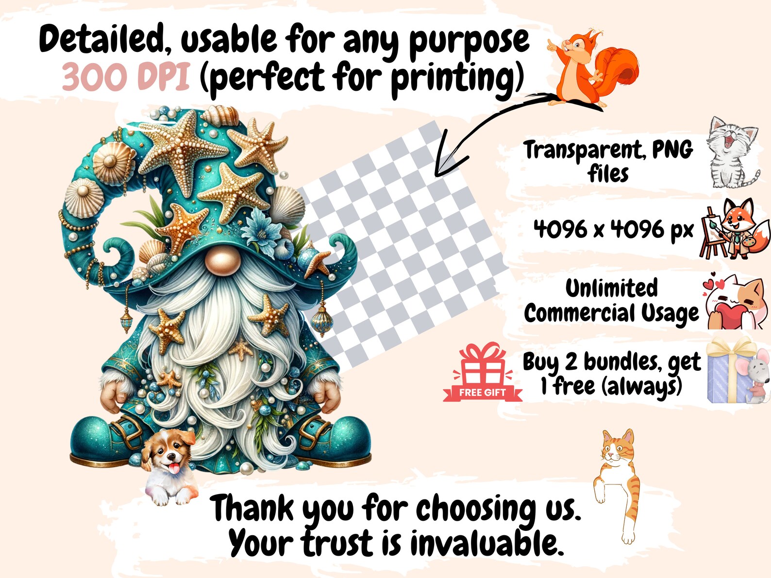 Sea Gnomes Clipart – 24 Whimsical PNG Graphics (digital Download) - Etsy