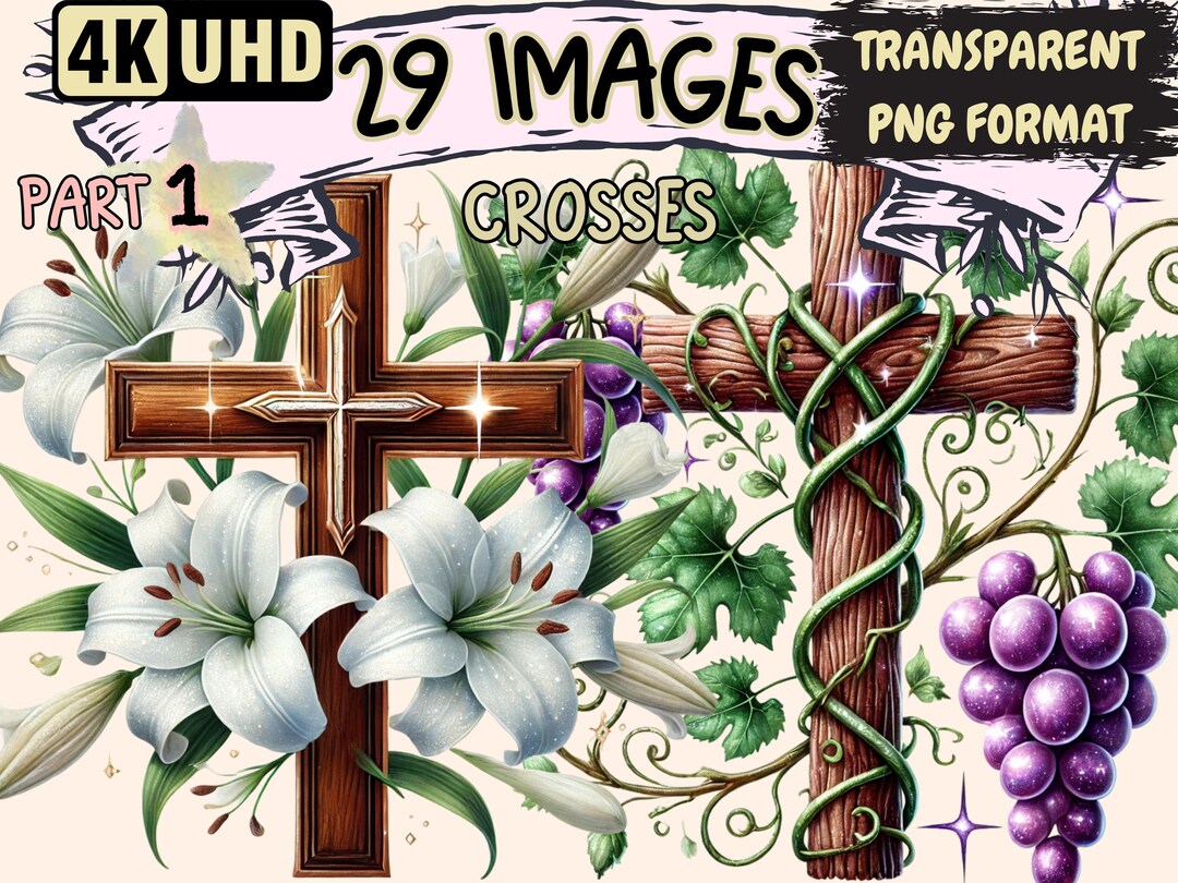 Crosses Clipart – Religious PNG Illustrations, Christian Art (digital ...