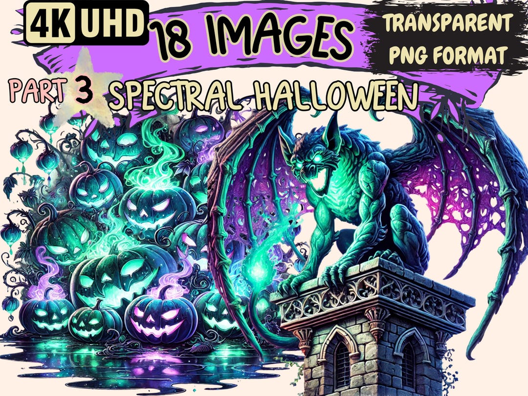 Halloween Ghost Clipart – Spooky PNG Graphics, Commercial Use (digital ...