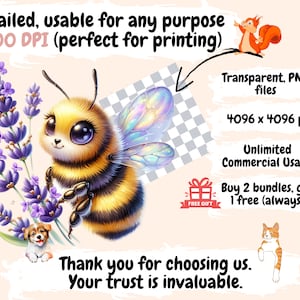 Bee Clipart - 40 PNG Adorable Bee Graphics, Cute Busy Bee Printables ...