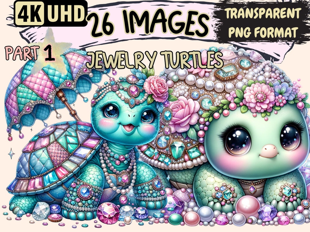Jewelry Turtles Clipart - 26 PNG Elegant Turtle Graphics, Gem ...