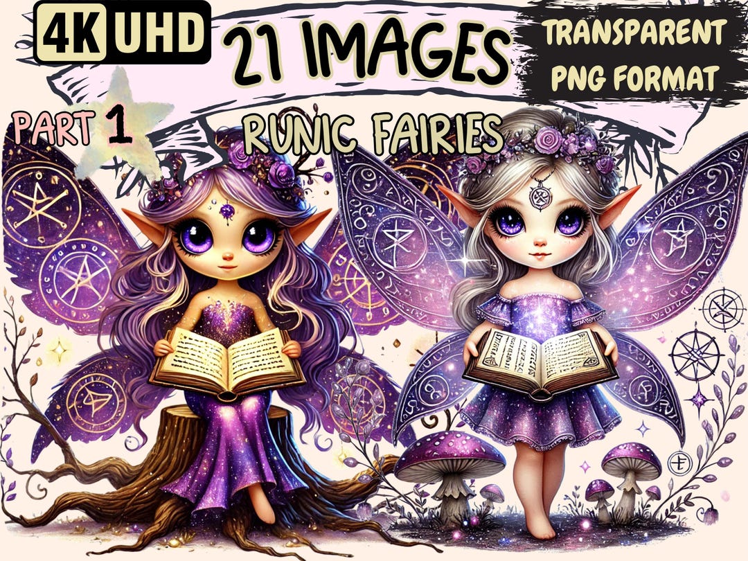 Runic Fairies Clipart – 21 PNG Mythical Norse Illustrations (digital ...