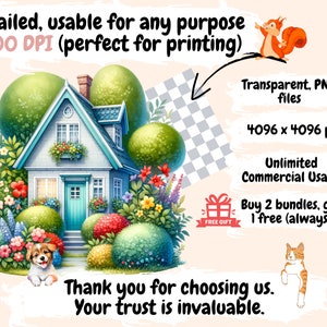 Houses Clipart - 29 PNG Cozy House Graphics, Home-themed Printables ...