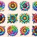 Rainbow Sunflowers Clipart - 23 PNG Floral Illustrations (digital ...