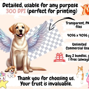 Angelic Dogs Clipart - 24 PNG Heavenly Puppies Illustrations, Whimsical ...