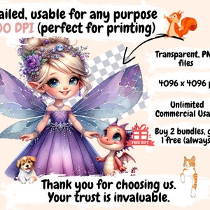 Purple Fairies Clipart - 19 PNG Violet Fairy Graphics, Cute Magical ...