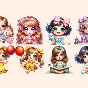 Sweet Girls Clipart - 20 PNG Adorable Girl Graphics, Cute Printables ...