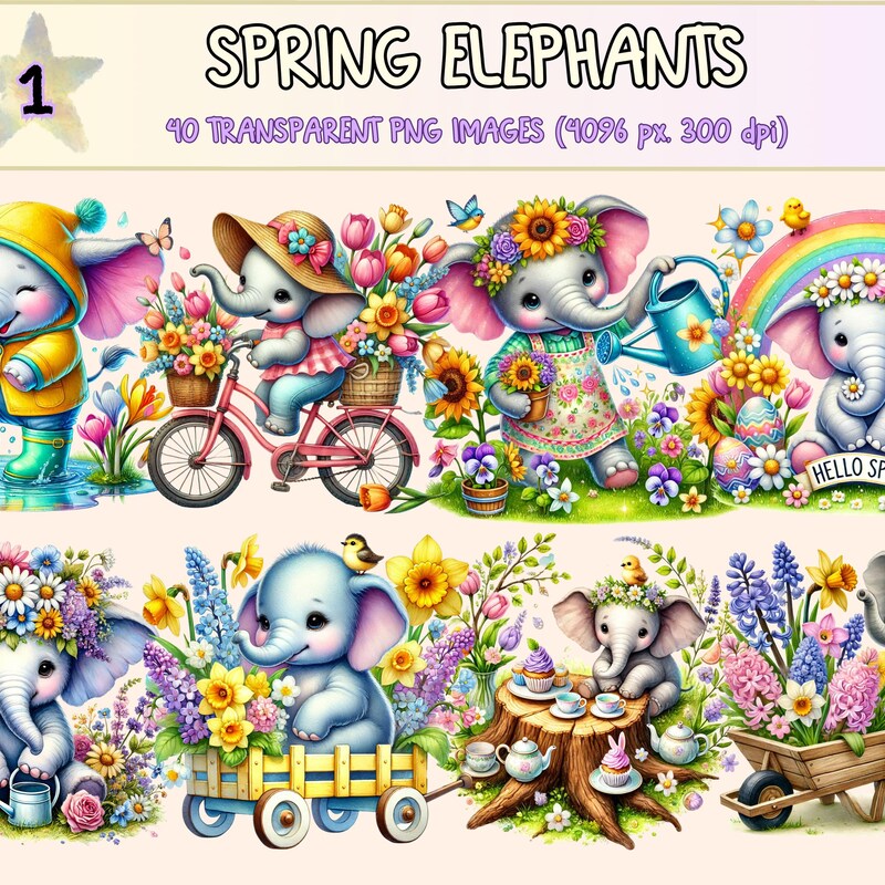 Pastel Elephants - Etsy