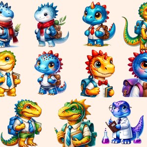 School Dinosaurs Clipart – 23 PNG Graphics, Educational Printables ...