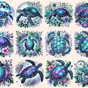 Celestial Turtles Clipart - 33 PNG Cosmic Turtle Illustrations, Starry ...