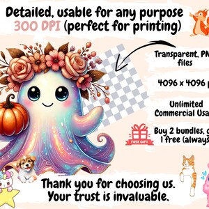 Floral Halloween Clipart - 26 PNG Spooky Flower-themed Illustrations ...