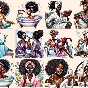 Spa Girls Clipart - 31 PNG Black African American Girls Illustrations ...