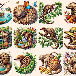 Pangolins Clipart - 27 PNG Cute Pangolin Graphics, Adorable Animal ...