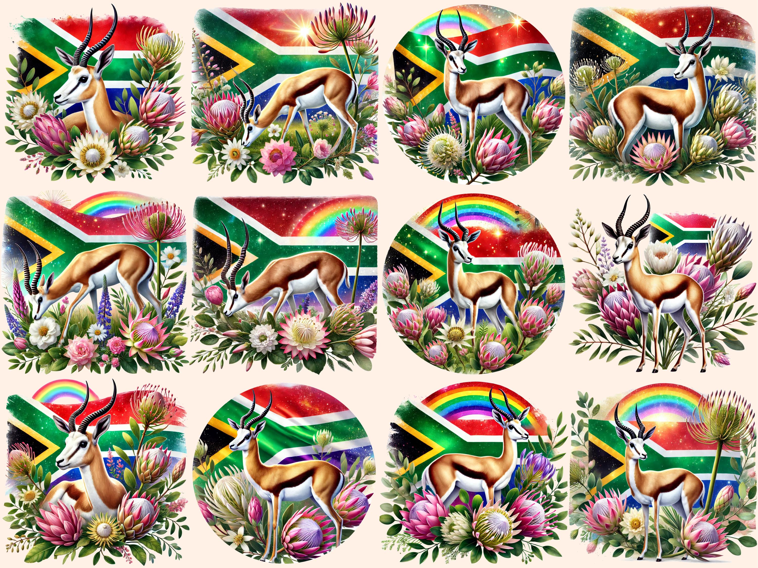 South African Springboks Clipart – 28 PNG Rugby Illustrations (digital ...