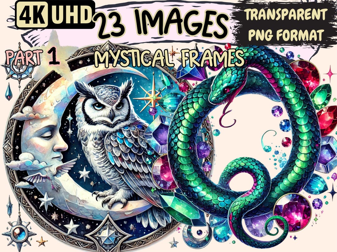 Mystical Frames Clipart - 23 PNG Magic Frame Graphics, Enchanted Border ...