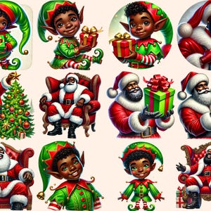 African American Christmas Clipart – 25 Festive PNG Illustrations ...