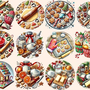 Christmas Baking Clipart - 27 PNG Holiday Treat Illustrations, Festive ...