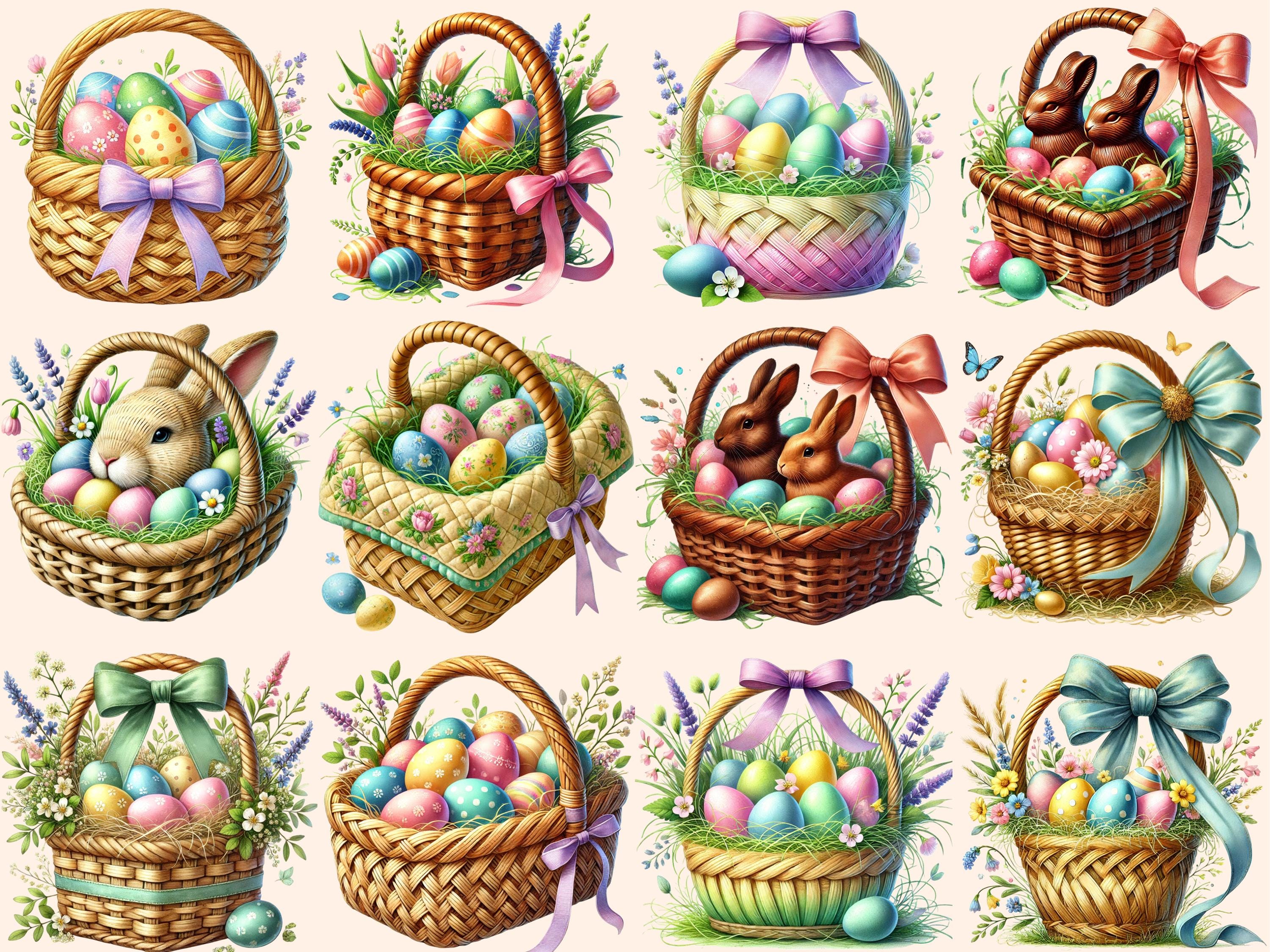 Easter Baskets Clipart – 28 Spring PNG Graphics (digital Download) - Etsy