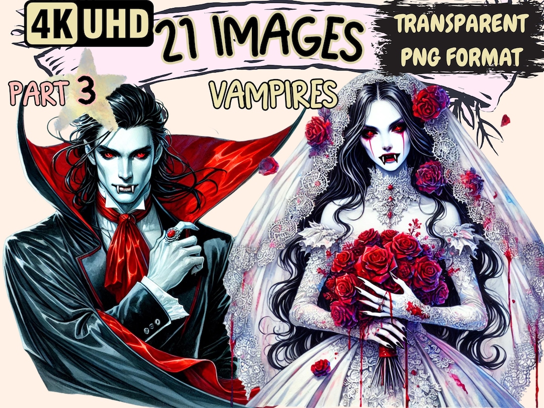 Vampire Clipart – 21 PNG Gothic Horror Graphics (digital Download) - Etsy
