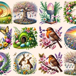 Ostara Clipart - 31 PNG Spring Equinox Graphics, Seasonal Printables, Instant Digital Download ...