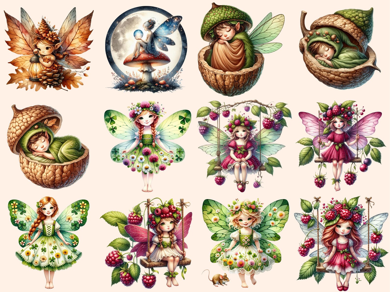 Woodland Fairies Clipart – 69 PNG Forest Graphics, Commercial Use ...