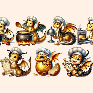 Dragon Chefs (P3) Clipart - 19 PNG Cooking Dragon Illustrations ...