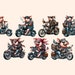Biker Pigs Clipart Bundle - 19 PNG Motorcycle Piggy Graphics, Heavy ...