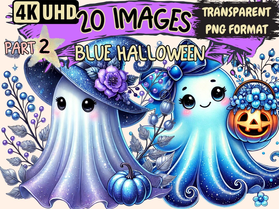 Blue Halloween (P2) Clipart - 20 PNG Spooky Blue-themed Illustrations ...