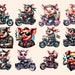 Biker Pigs Clipart Bundle 19 PNG Motorcycle Piggy Graphics, Heavy Metal ...