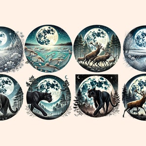 Full Beaver Moon Clipart - 20 PNG Lunar Illustrations, Farmer's Almanac ...