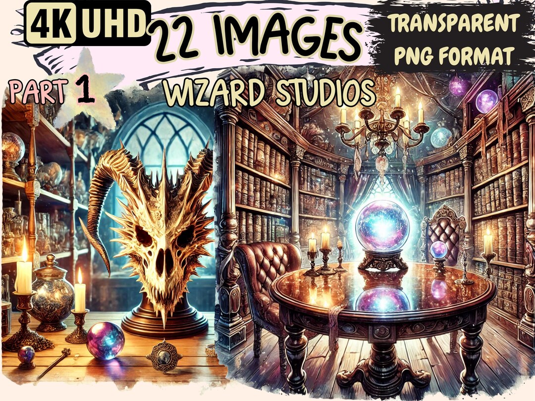 Wizard Studio Clipart – 22 Magical PNG Graphics (digital Download) - Etsy