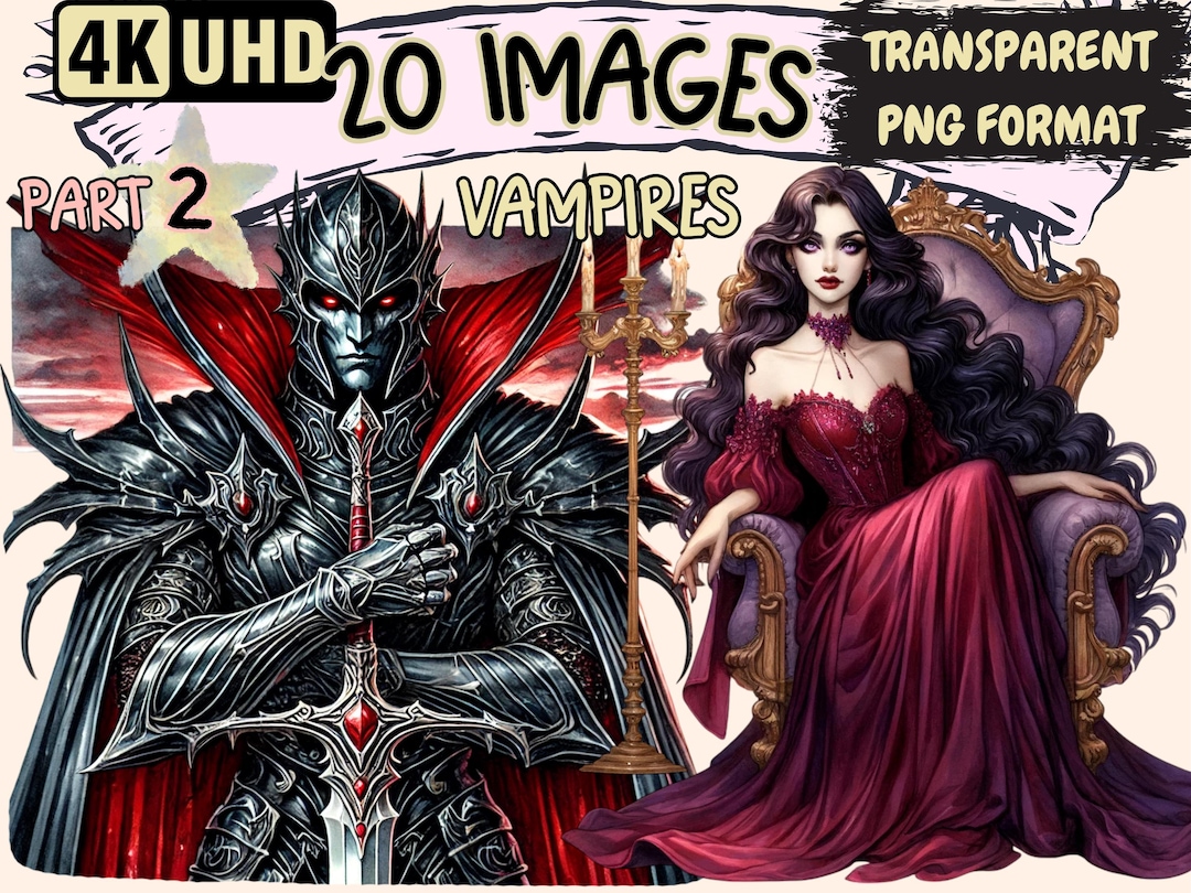 Vampires (P2) Clipart - 20 PNG Spooky Vampire Graphics, Gothic Horror ...