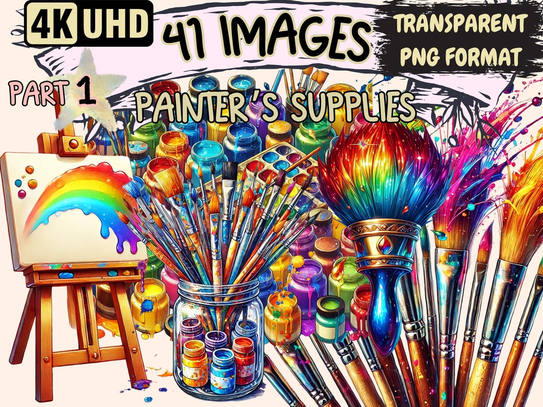 Painter's Supplies Clipart - 41 PNG Art Tools Illustrations, Creative ...