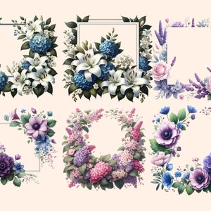 Flower Frames Clipart 29 PNG Elegant Floral Frame Graphics, Botanical ...