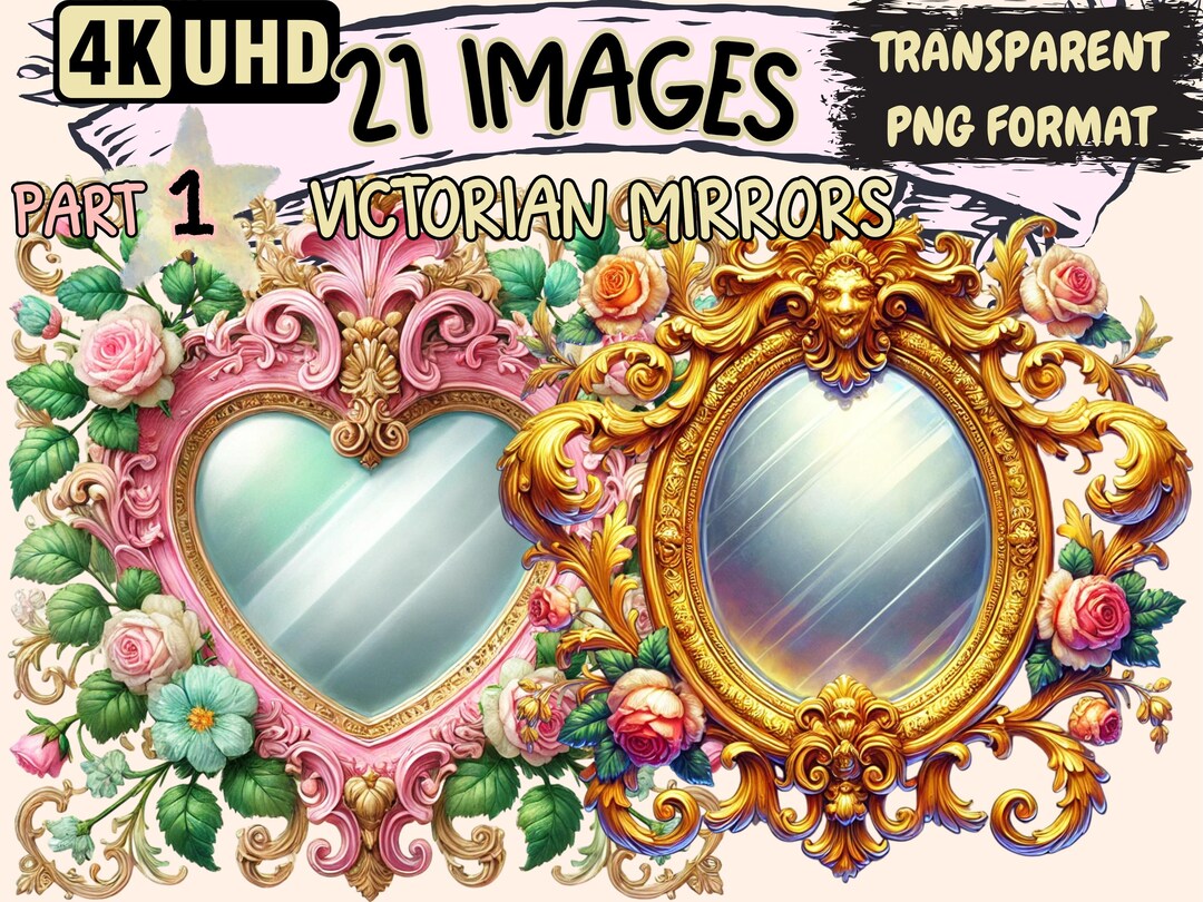 Victorian Mirrors Clipart 21 PNG Elegant Ornate Mirror Illustrations ...