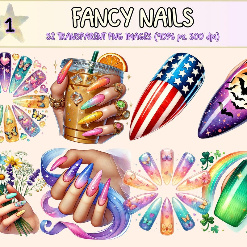 Manicure Clipart - Etsy