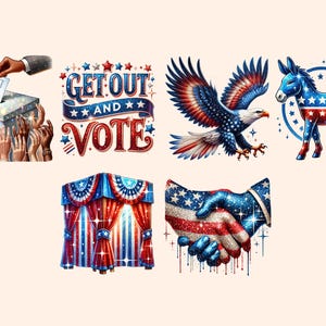 USA Election (P3) Clipart - 18 PNG Patriotic Election Illustrations ...