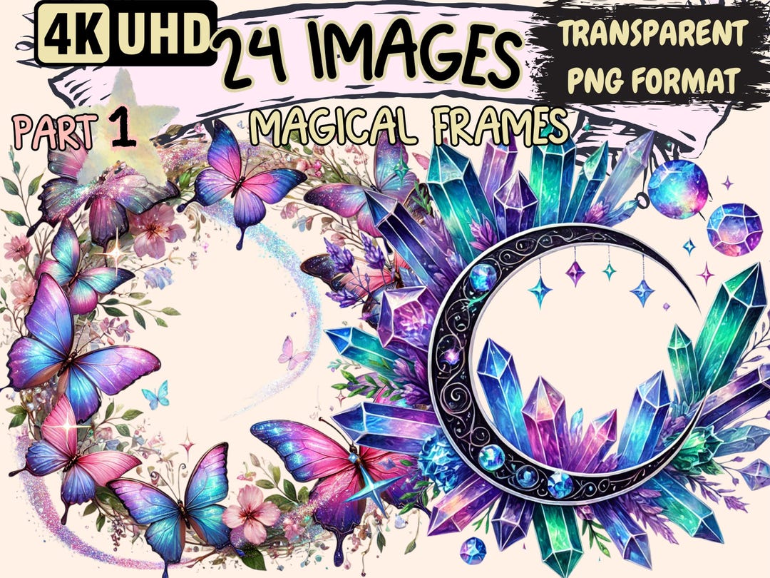 Magical Frames Clipart - 24 PNG Enchanted Frame Graphics, Fantasy ...