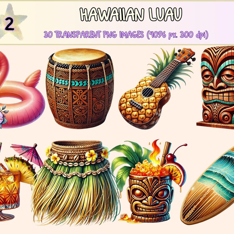 Luau Clipart - Etsy