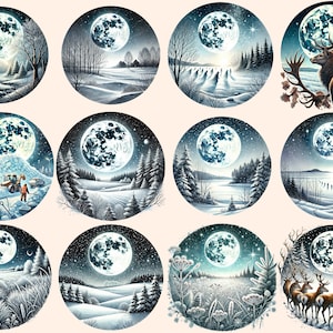 Full Cold Moon Clipart - 33 PNG Lunar Illustrations, Farmer's Almanac ...