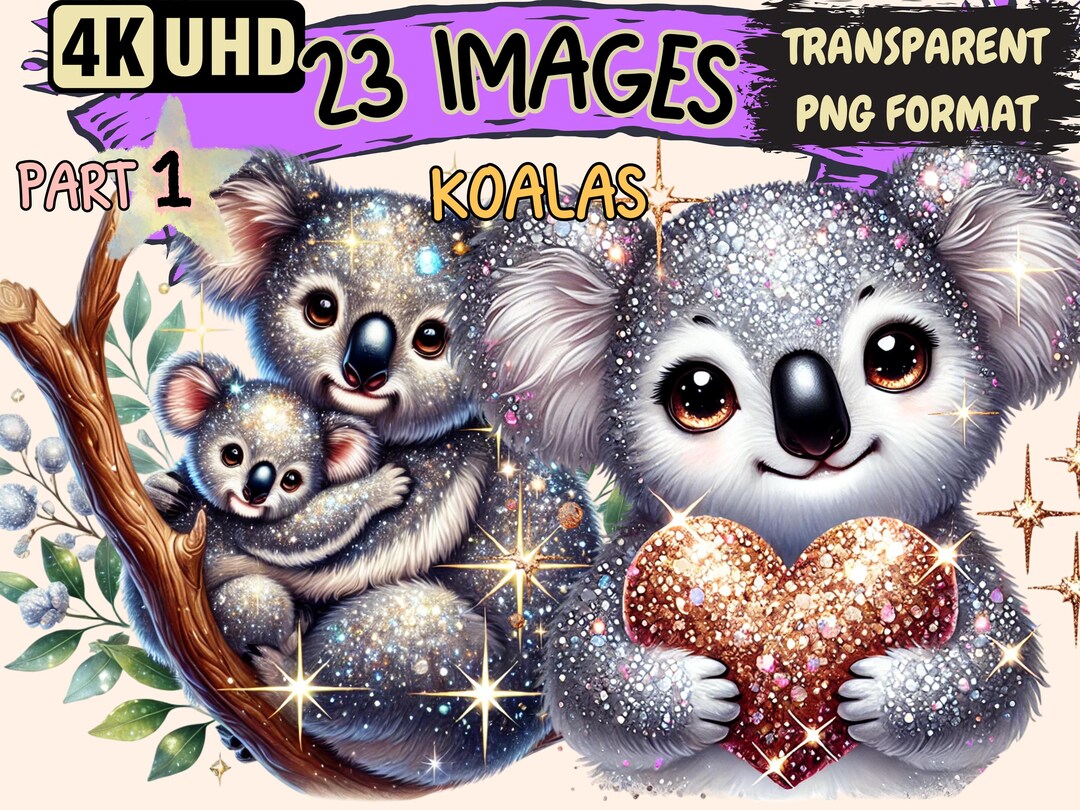 Koalas Clipart - 23 PNG Cute Koala Illustrations, Adorable Wildlife Art ...
