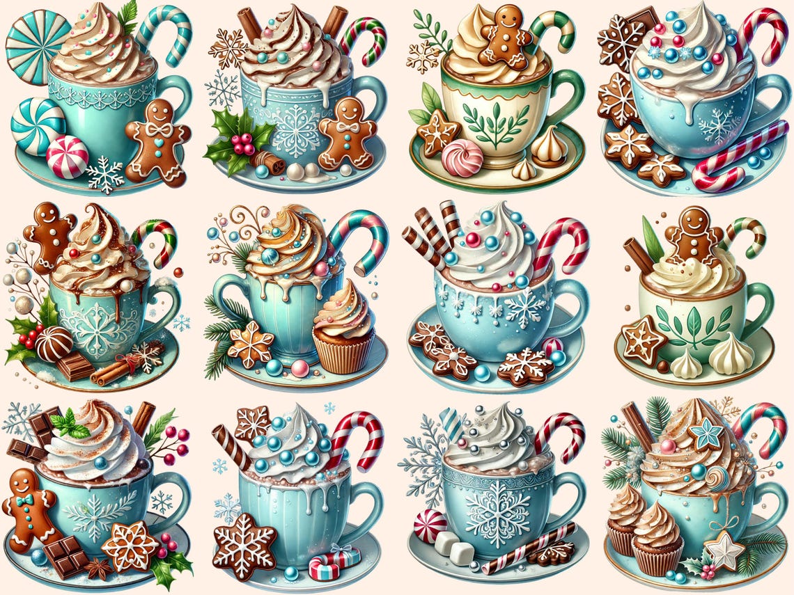 Hot Chocolate Clipart – 39 Winter Drink PNG Illustrations (digital ...