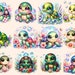 Baby Turtles P2 Clipart Bundle 24 PNG Cute Turtle Graphics,little ...