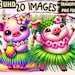 Hula Pigs Clipart – 20 PNG Illustrations, Luau Party (digital Download ...
