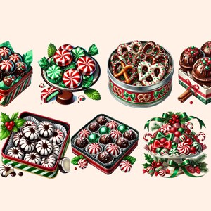 Christmas Sweets (P5) Clipart - 19 PNG Festive Treat Illustrations ...