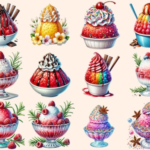 Shaved Ice (P2) Clipart - 25 PNG Frozen Treat Illustrations, Summer ...