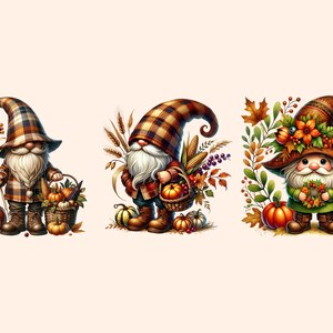Thanksgiving Gnomes (P1) Clipart - 27 PNG Festive Gnome Illustrations ...