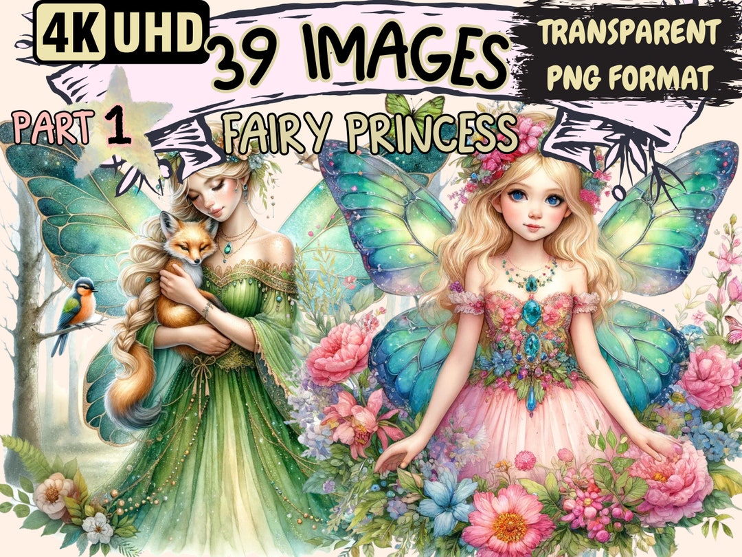 Fairy Princess Clipart - 39 PNG Magical Fairy Princess Graphics ...