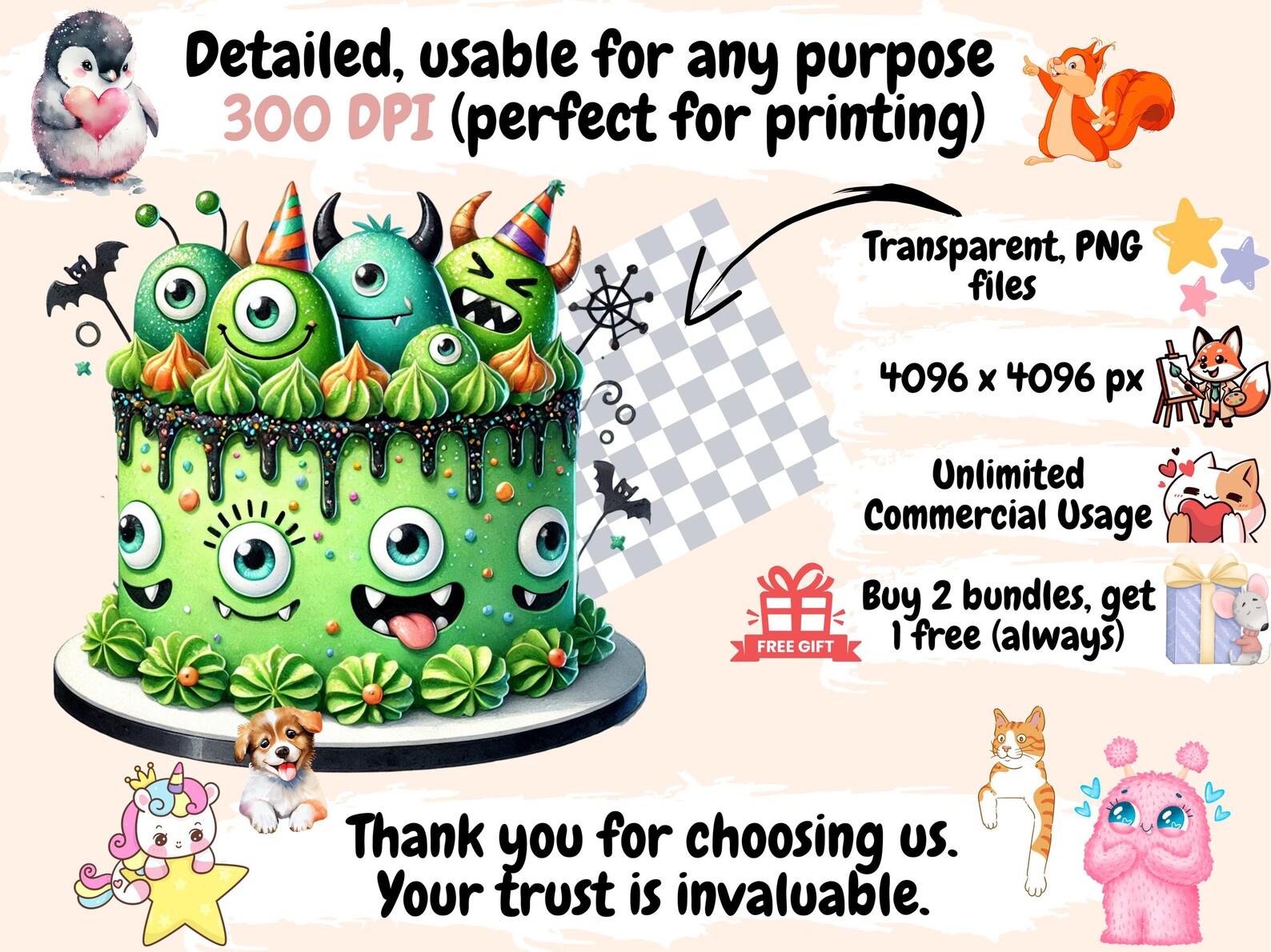 Halloween Cakes Clipart – 25 Spooky Dessert PNG Illustrations (digital ...