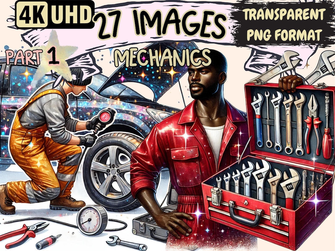 Mechanics Clipart - 27 PNG Tool and Garage Illustrations, Automotive ...